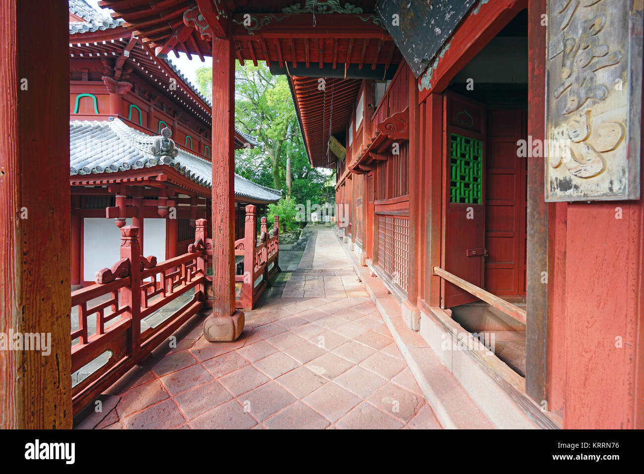 View of the Sofuku-ji, a landmark Obaku zen temple located in Nagasaki ...