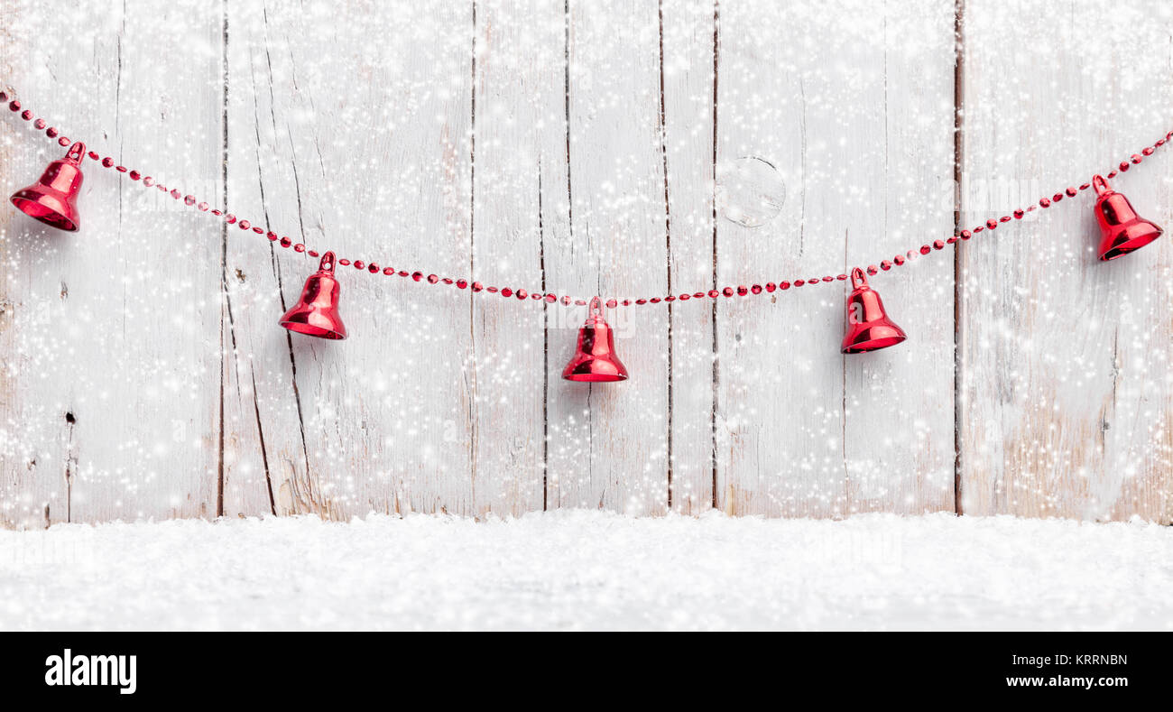 Christmas decoration background with snow Stock Photo - Alamy