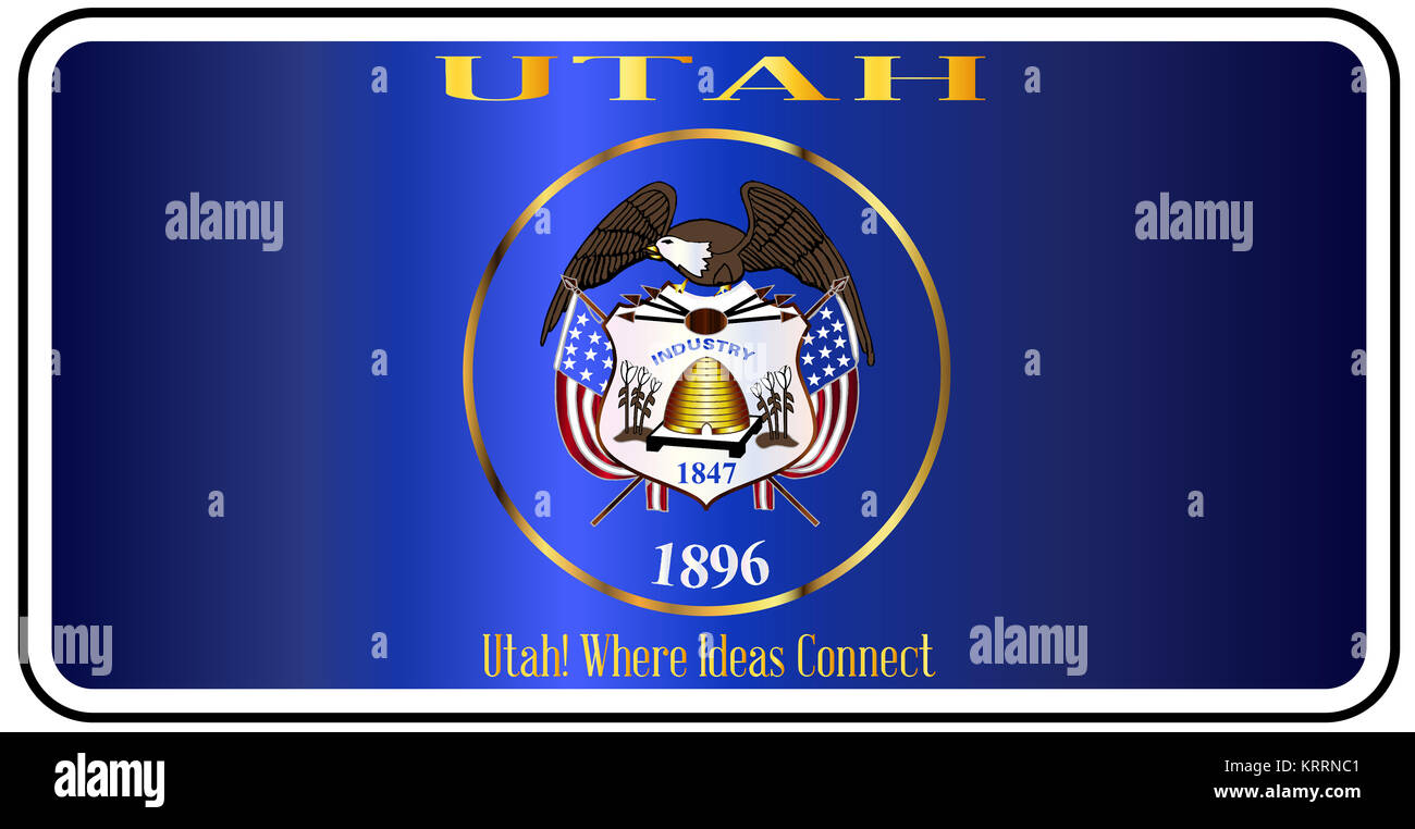 Utah License Plate Flag Stock Photo - Alamy