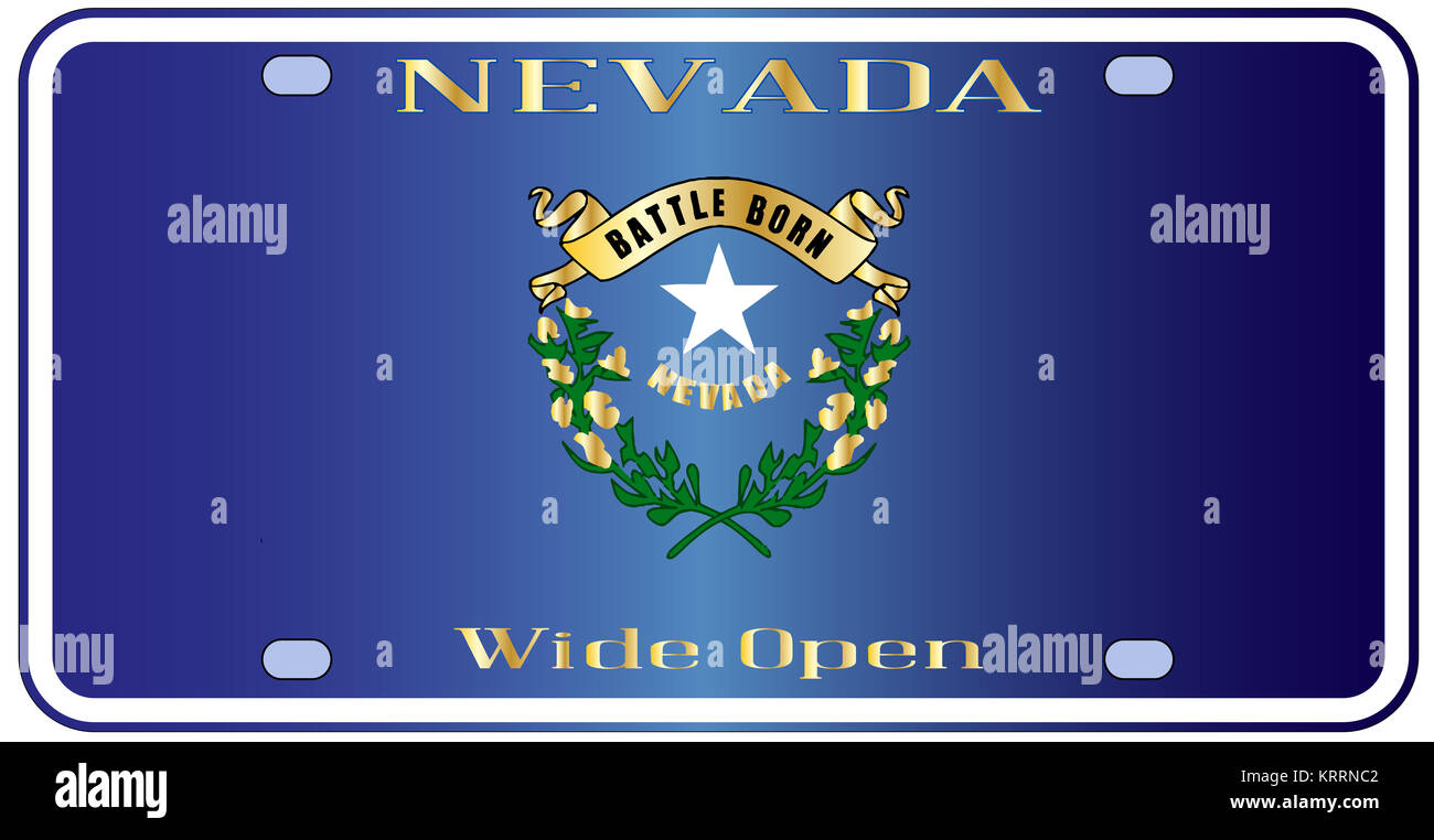 Nevada License Plate Flag Stock Photo - Alamy