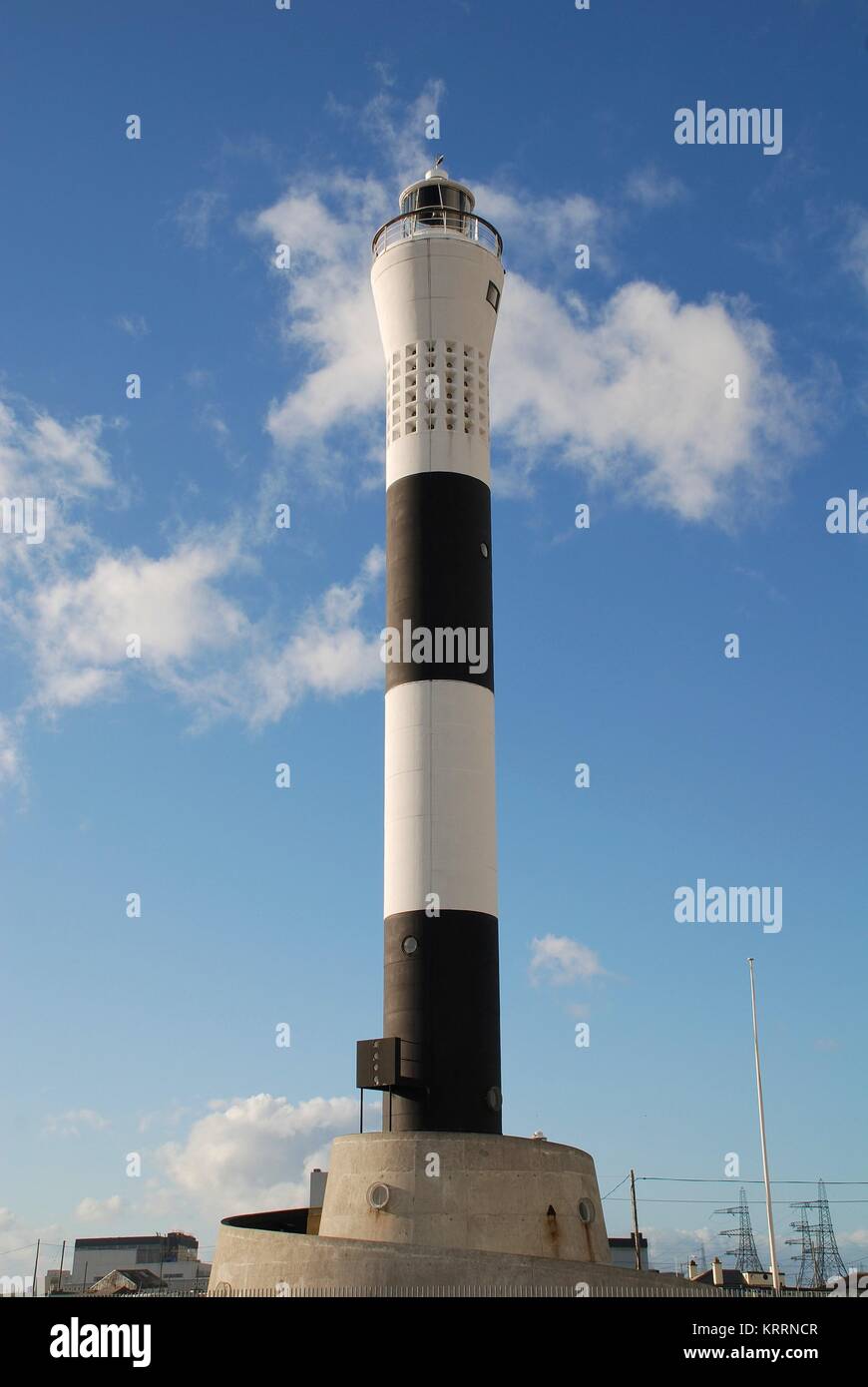 The modern automatic lighthouse at Dungeness in Kent, England on ...