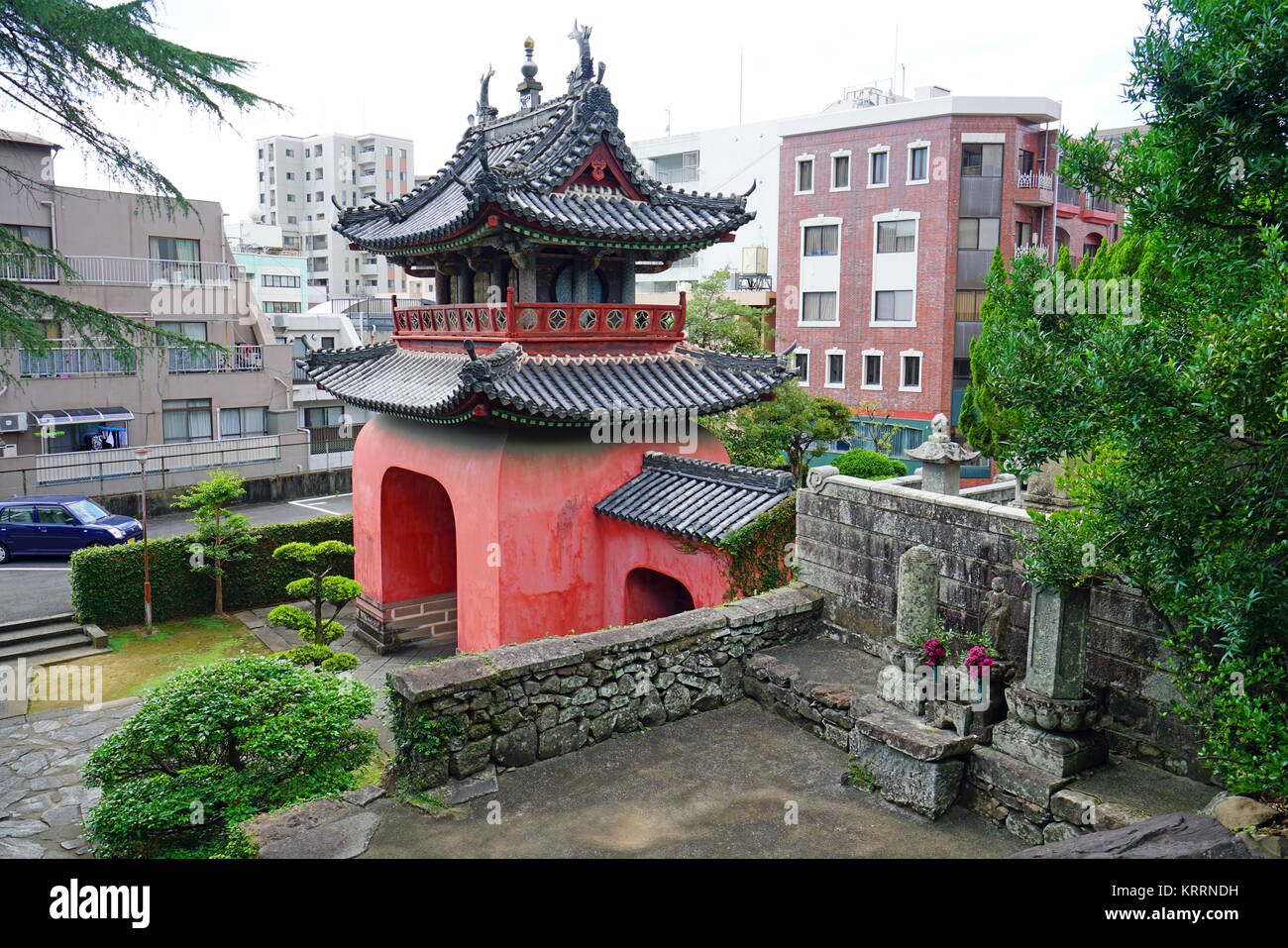 View of the Sofuku-ji, a landmark Obaku zen temple located in Nagasaki ...