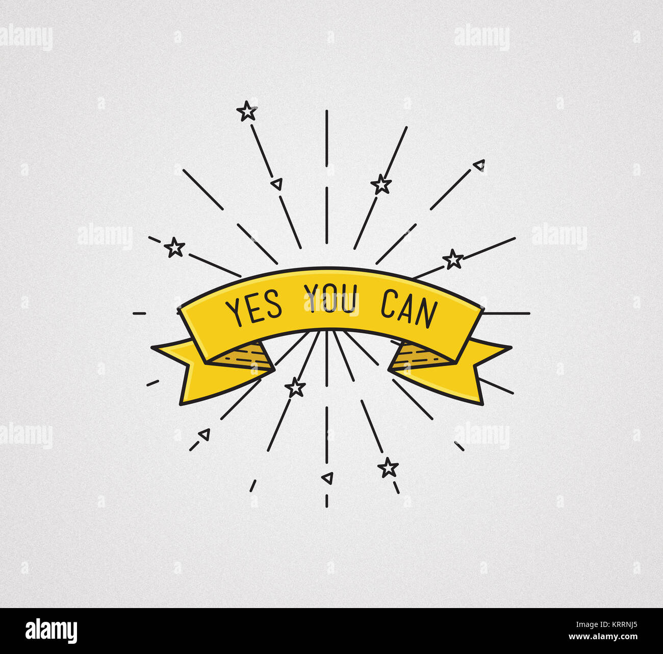 yes you can. Inspirational illustration, motivational quote Stock Photo ...