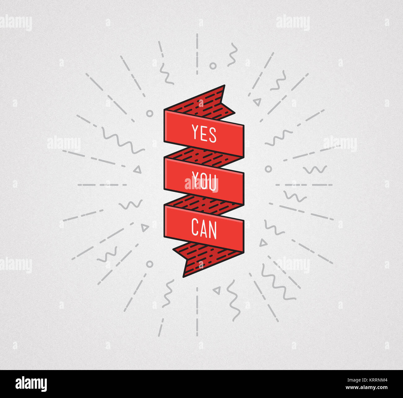 Yes you can. Inspirational illustration, motivational quote Stock Photo ...