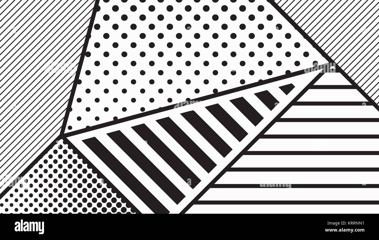black and white pop art geometric pattern Stock Photo - Alamy