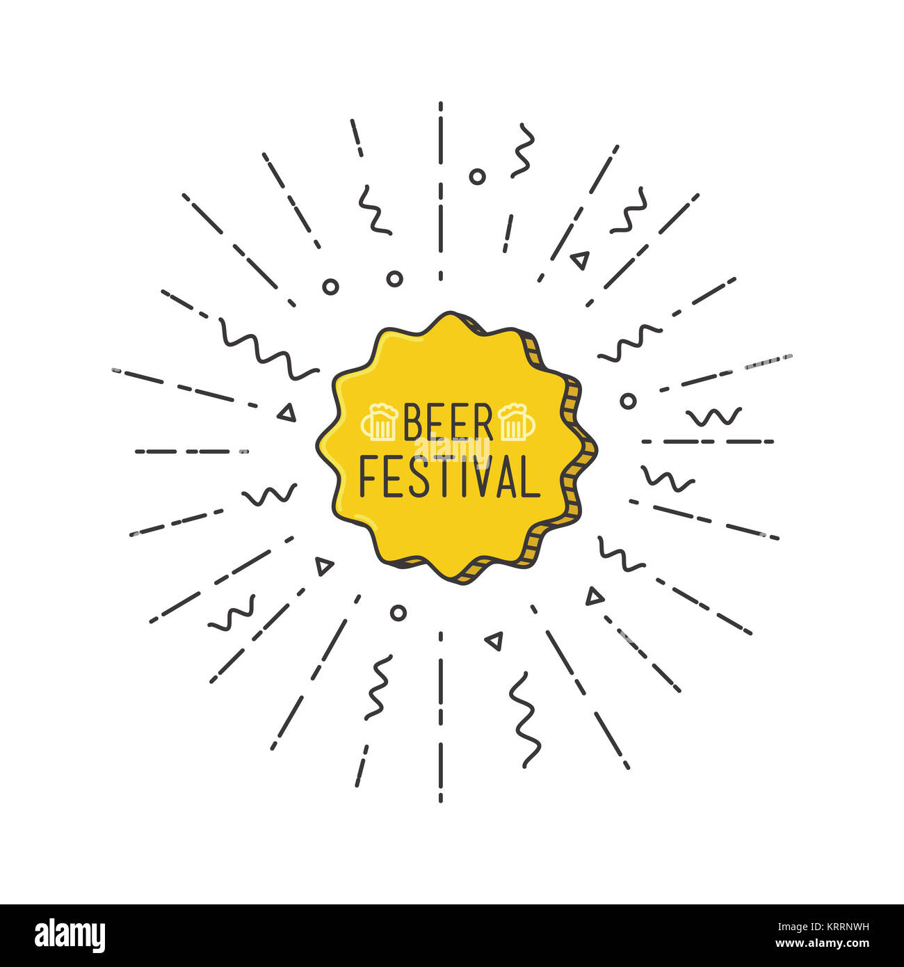 Beer festival shining banner, colorful background in flat style Stock ...