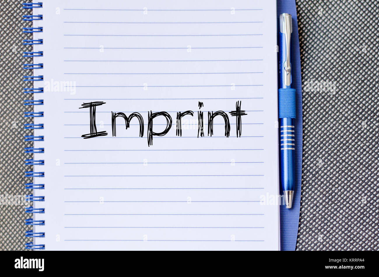 Imprint text concept on notebook Stock Photo - Alamy