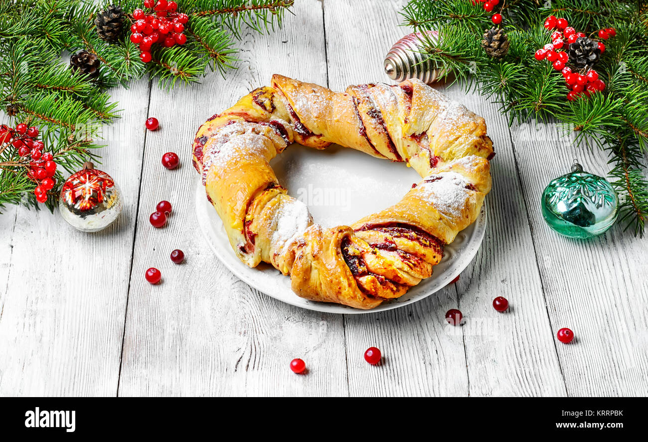 tray of baked Christmas baking background with Christmas tree and ...