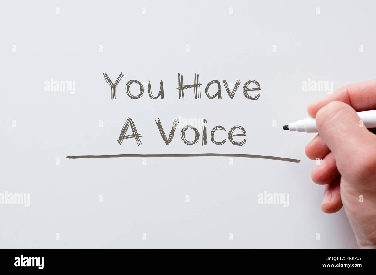 You have a voice written on whiteboard Stock Photo - Alamy