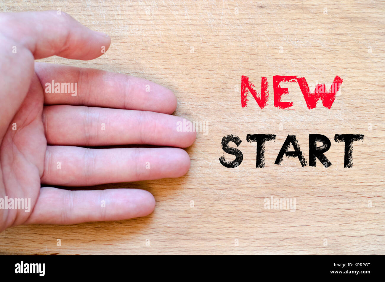 New start text concept Stock Photo - Alamy