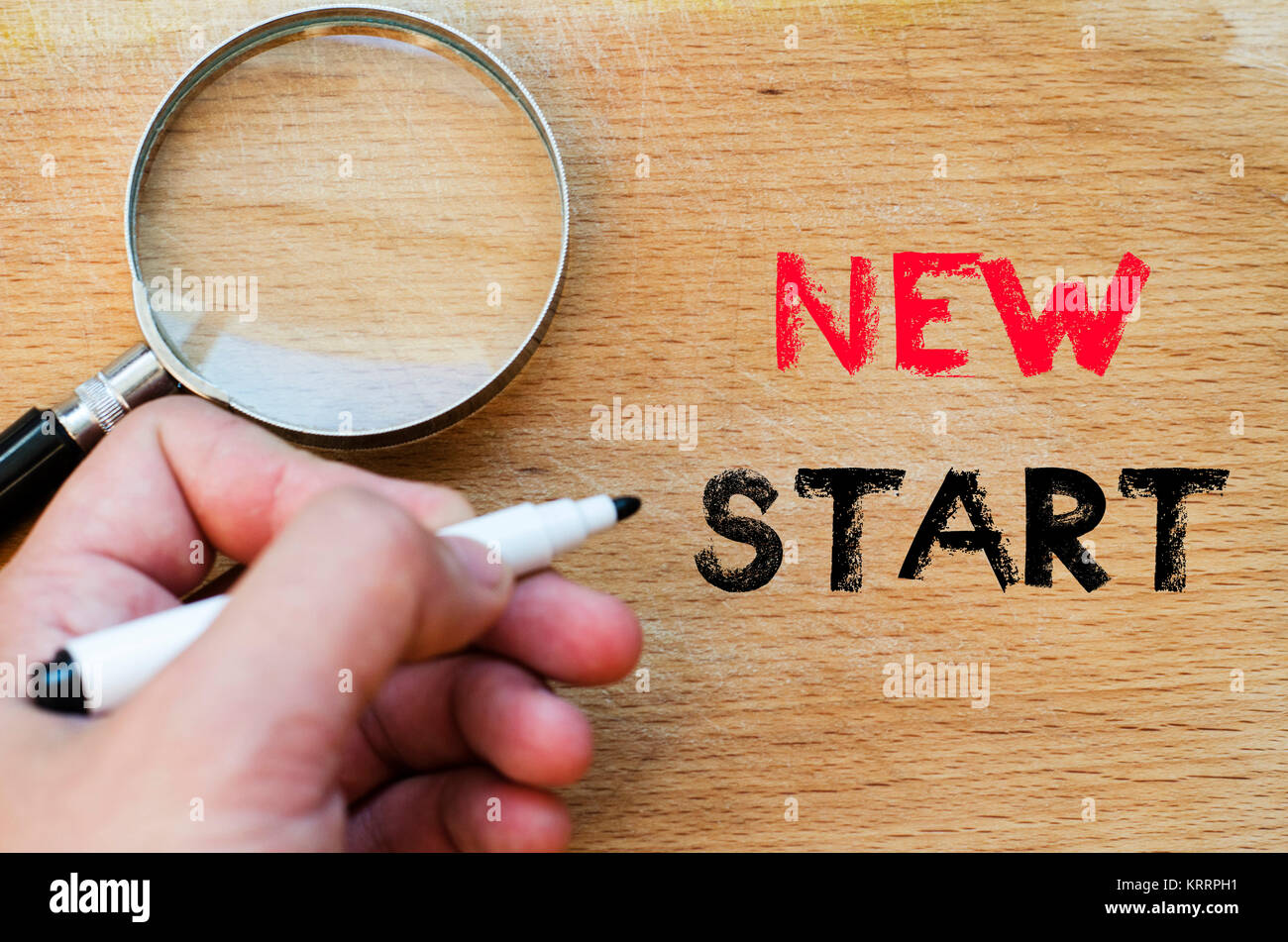 New start text concept Stock Photo - Alamy