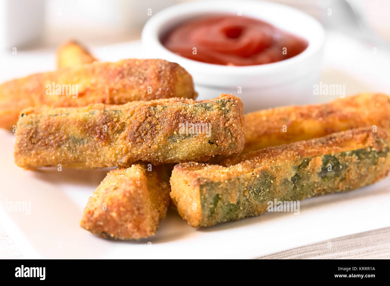 Breaded Fried Zucchini Sticks Stock Photo - Alamy