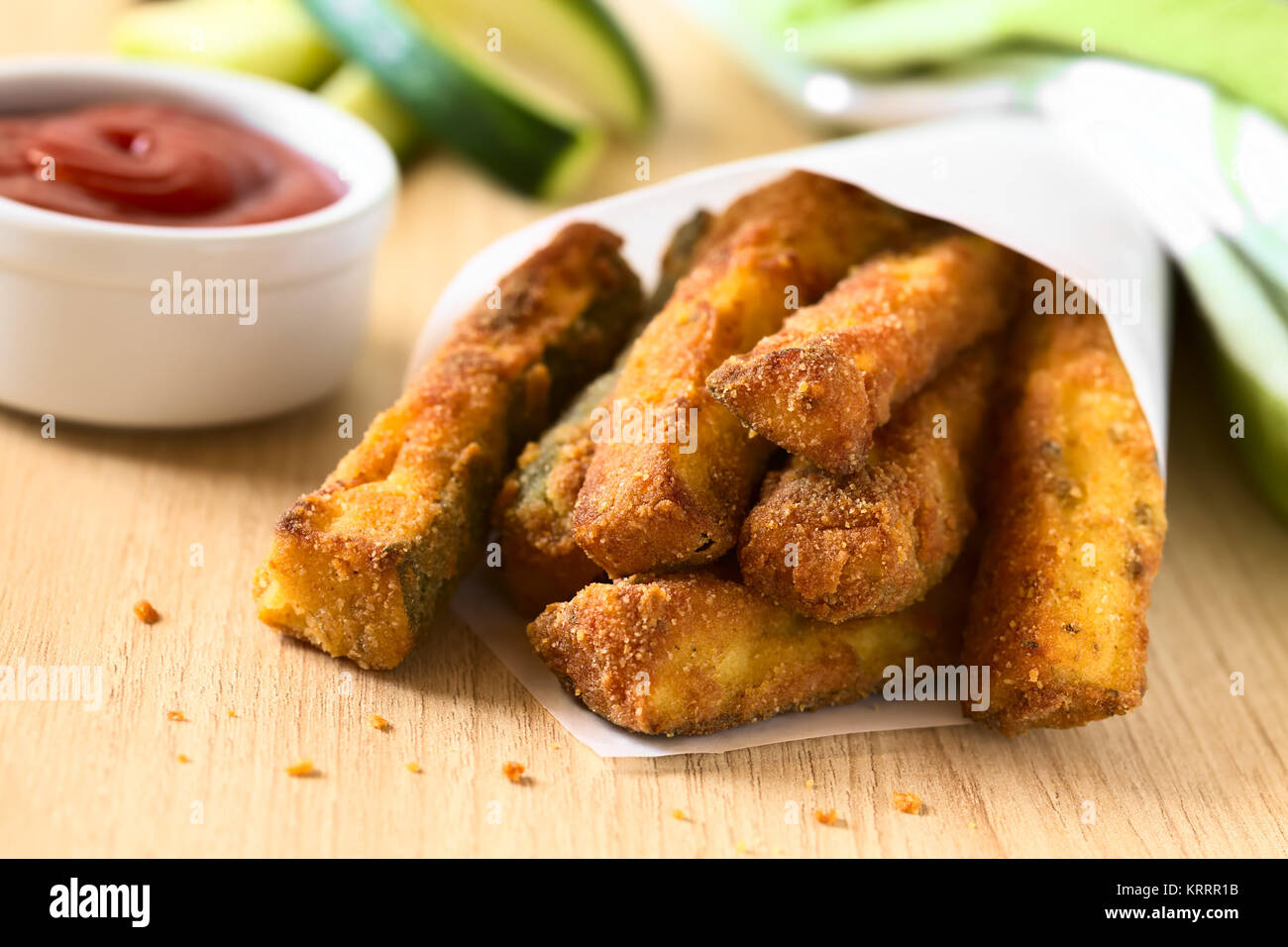 Breaded Fried Zucchini Sticks Stock Photo - Alamy