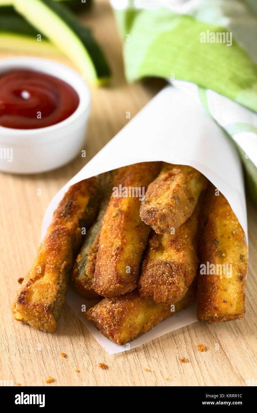 Breaded Fried Zucchini Sticks Stock Photo - Alamy