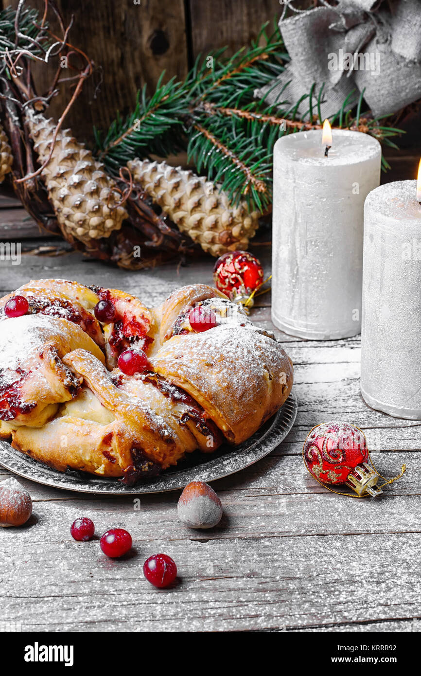 Christmas bun for tea Stock Photo - Alamy