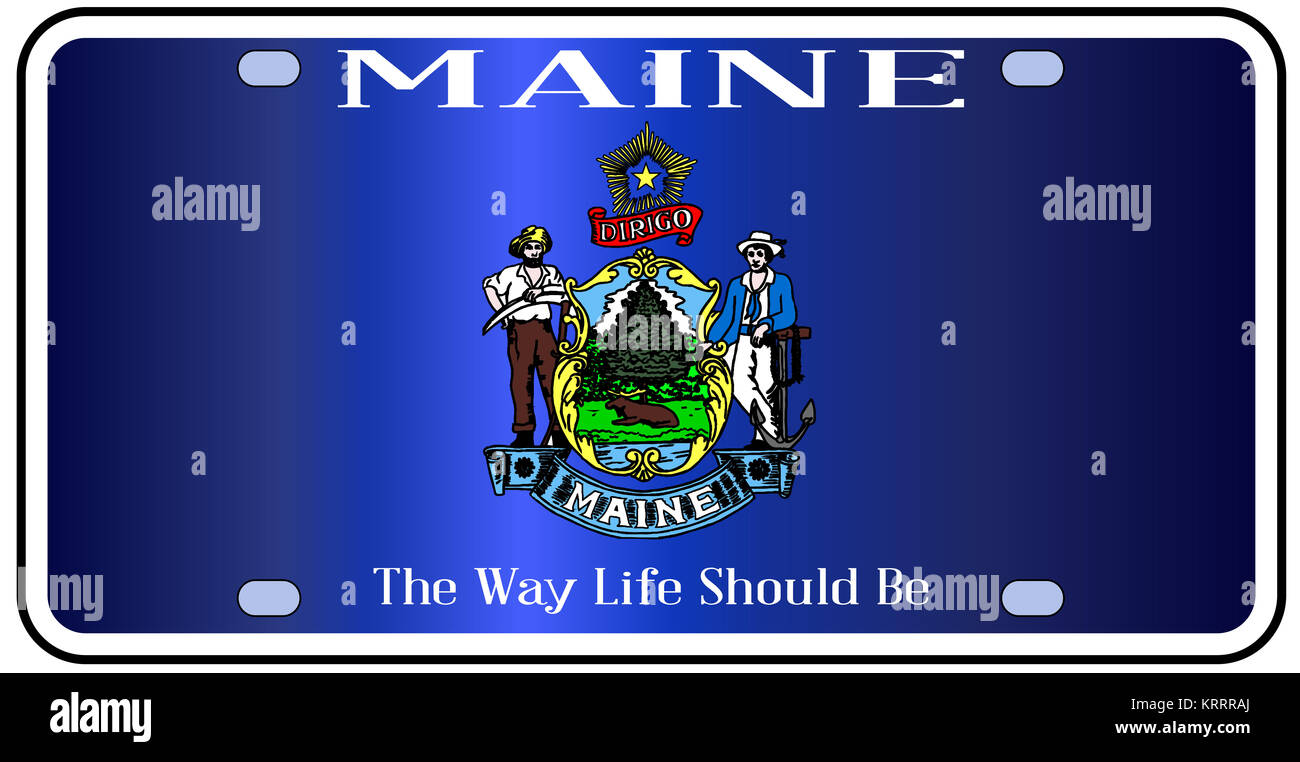 Maine Flag License Plate Stock Photo - Alamy