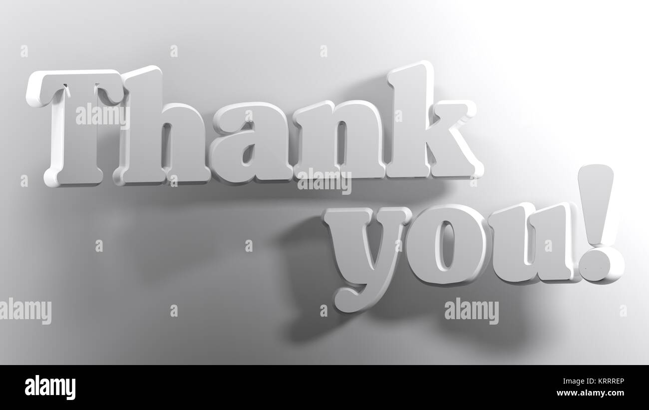 Thank you! white 3D - 3D rendering Stock Photo - Alamy