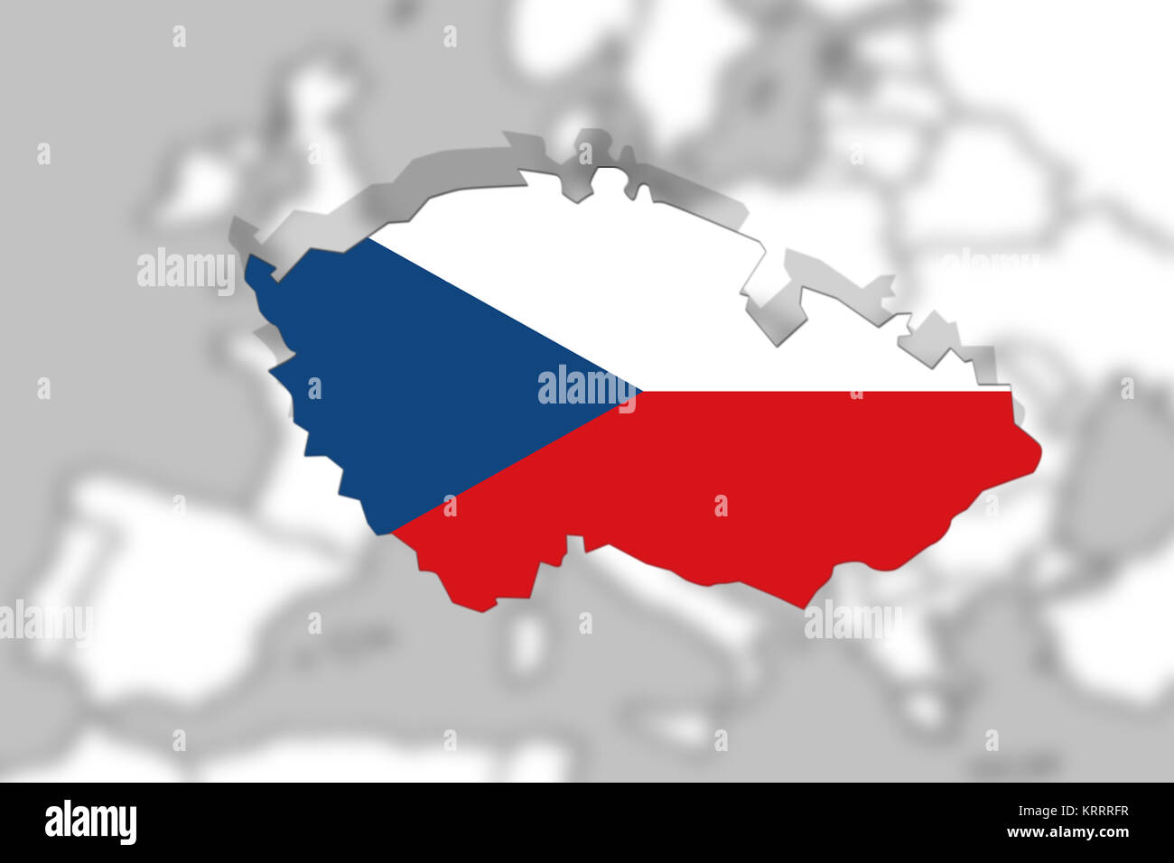 czech republic map on background europe Stock Photo - Alamy