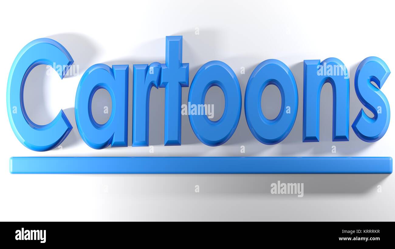 Cartoons blue 3D write - 3D rendering Stock Photo - Alamy