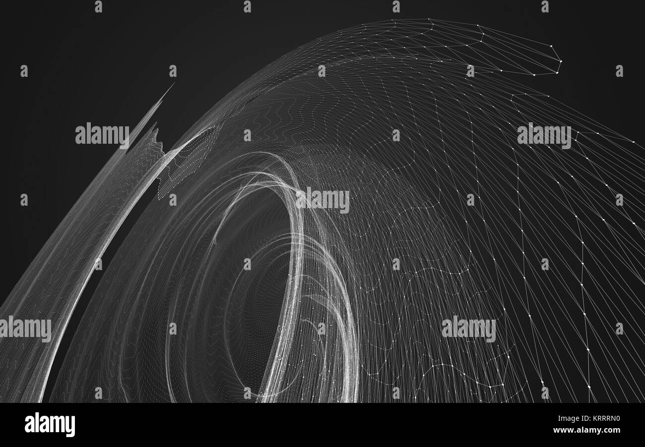 Abstract polygonal space low poly dark background, 3d rendering Stock ...
