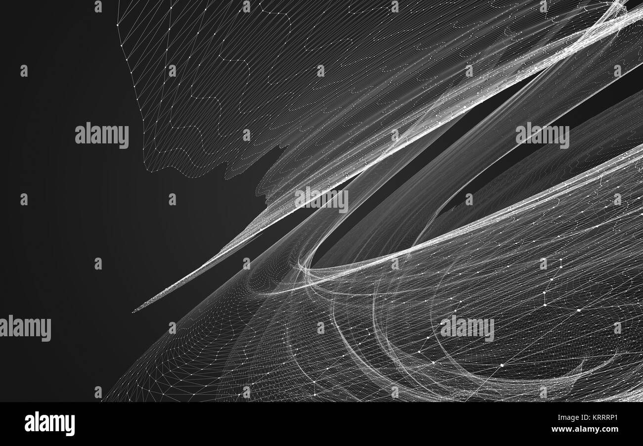 Abstract polygonal space low poly dark background, 3d rendering Stock ...