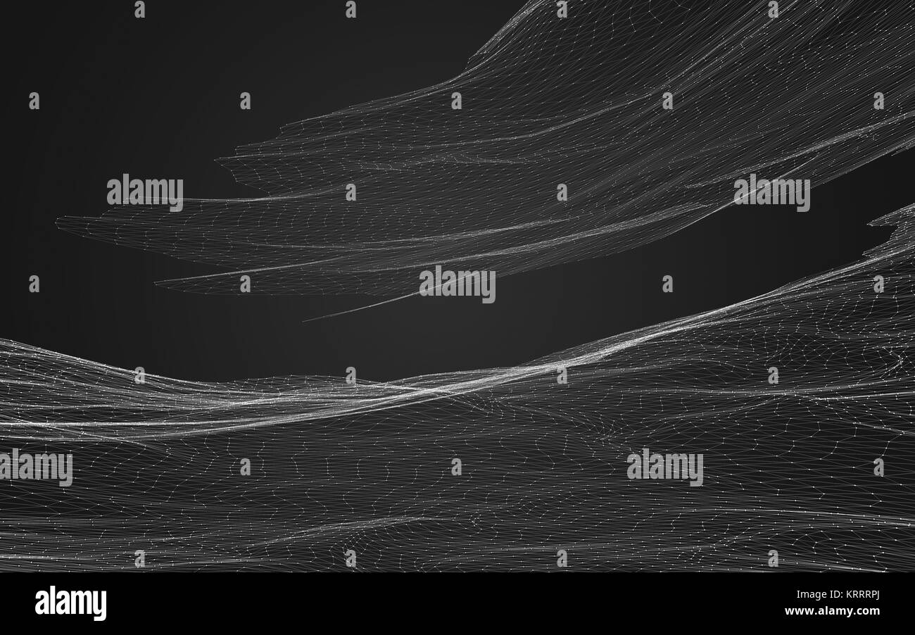 Abstract polygonal space low poly dark background, 3d rendering Stock ...