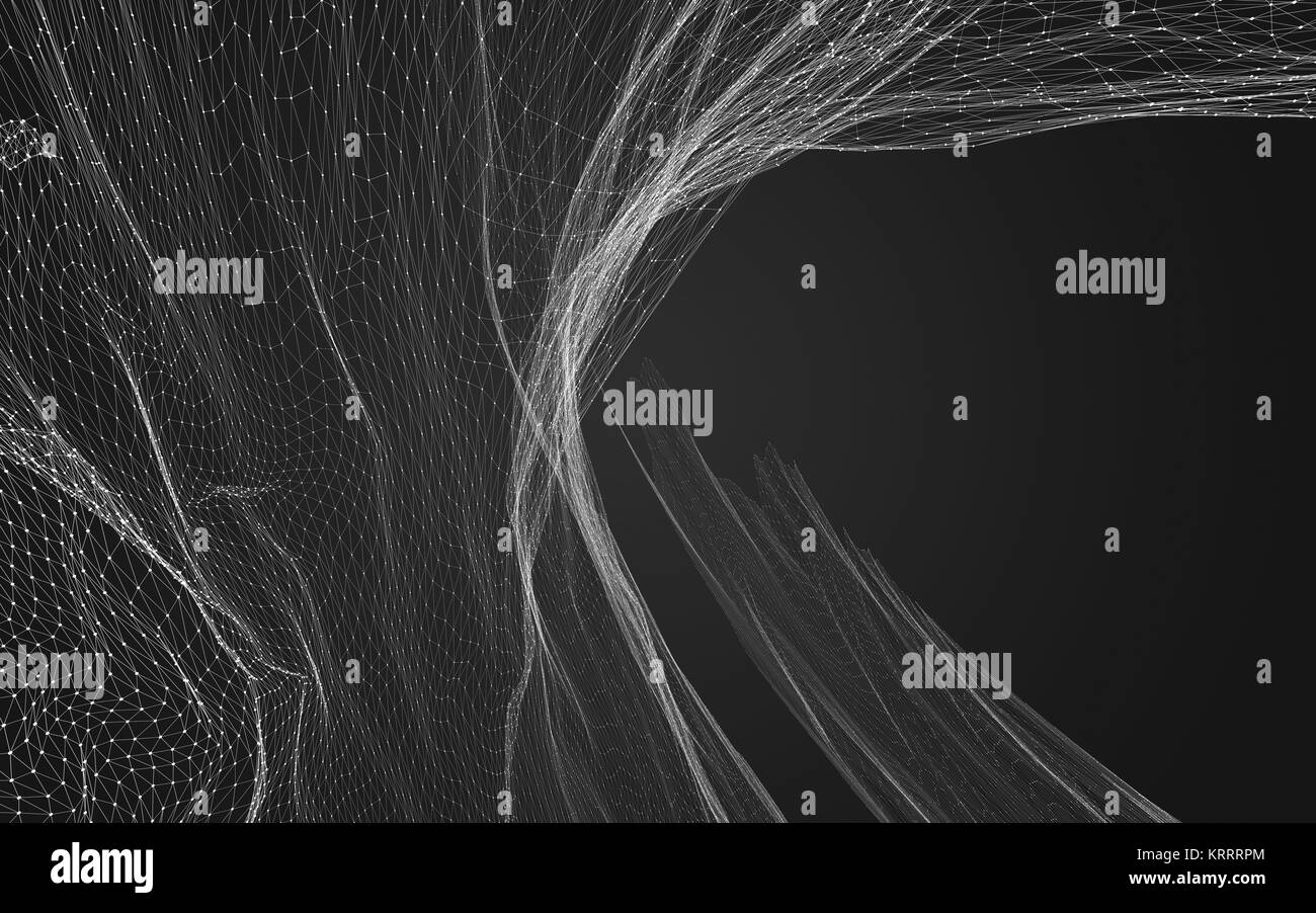 Abstract polygonal space low poly dark background, 3d rendering Stock ...