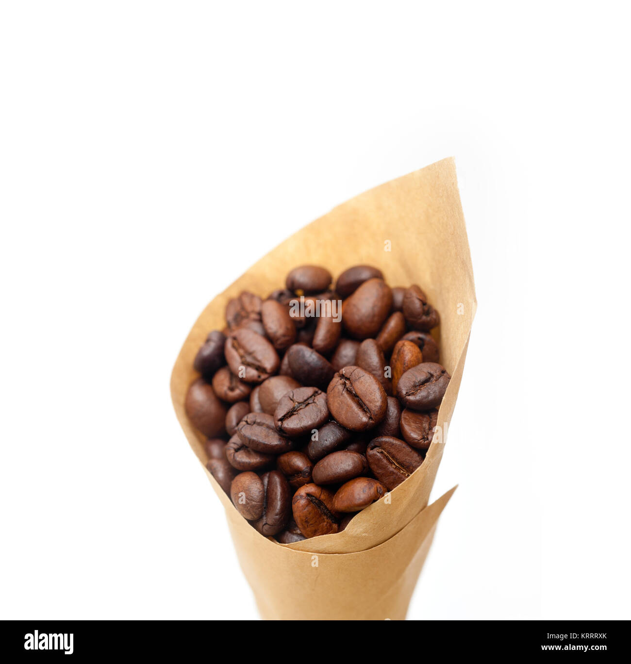 espresso coffee beans on a paper cone Stock Photo - Alamy