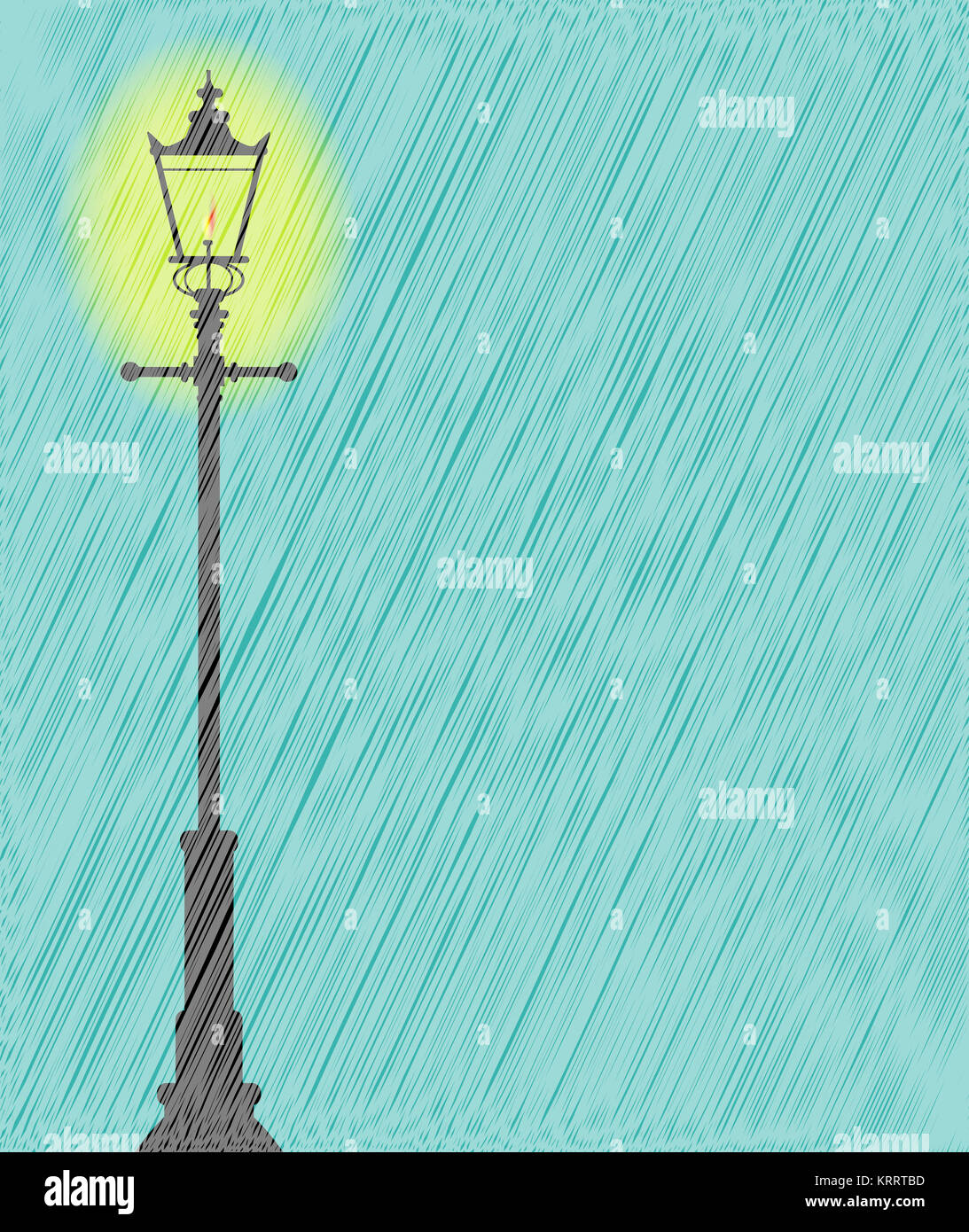 Lamppost In the Rain Stock Photo - Alamy