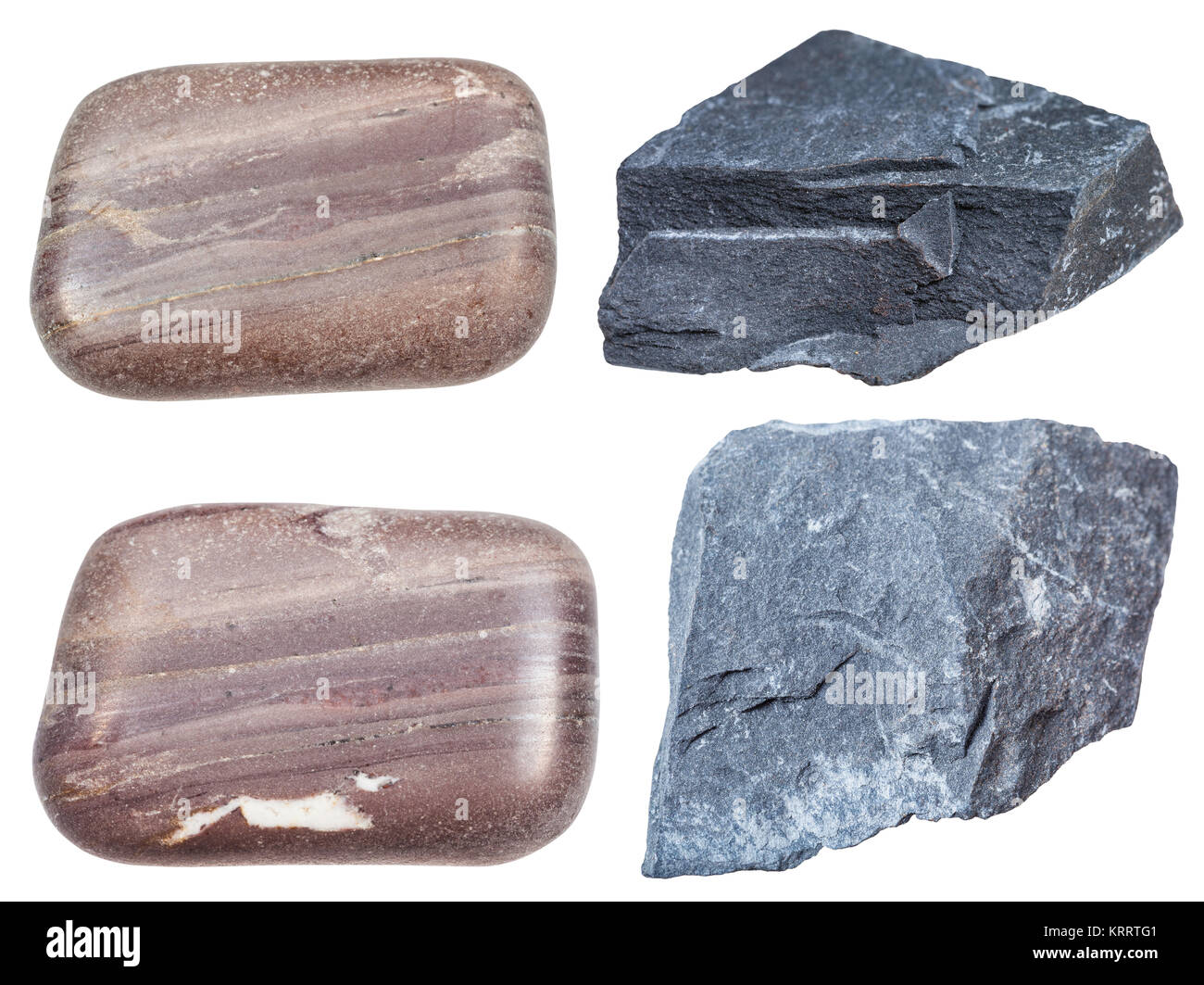 set of various argillite minerals isolated Stock Photo - Alamy