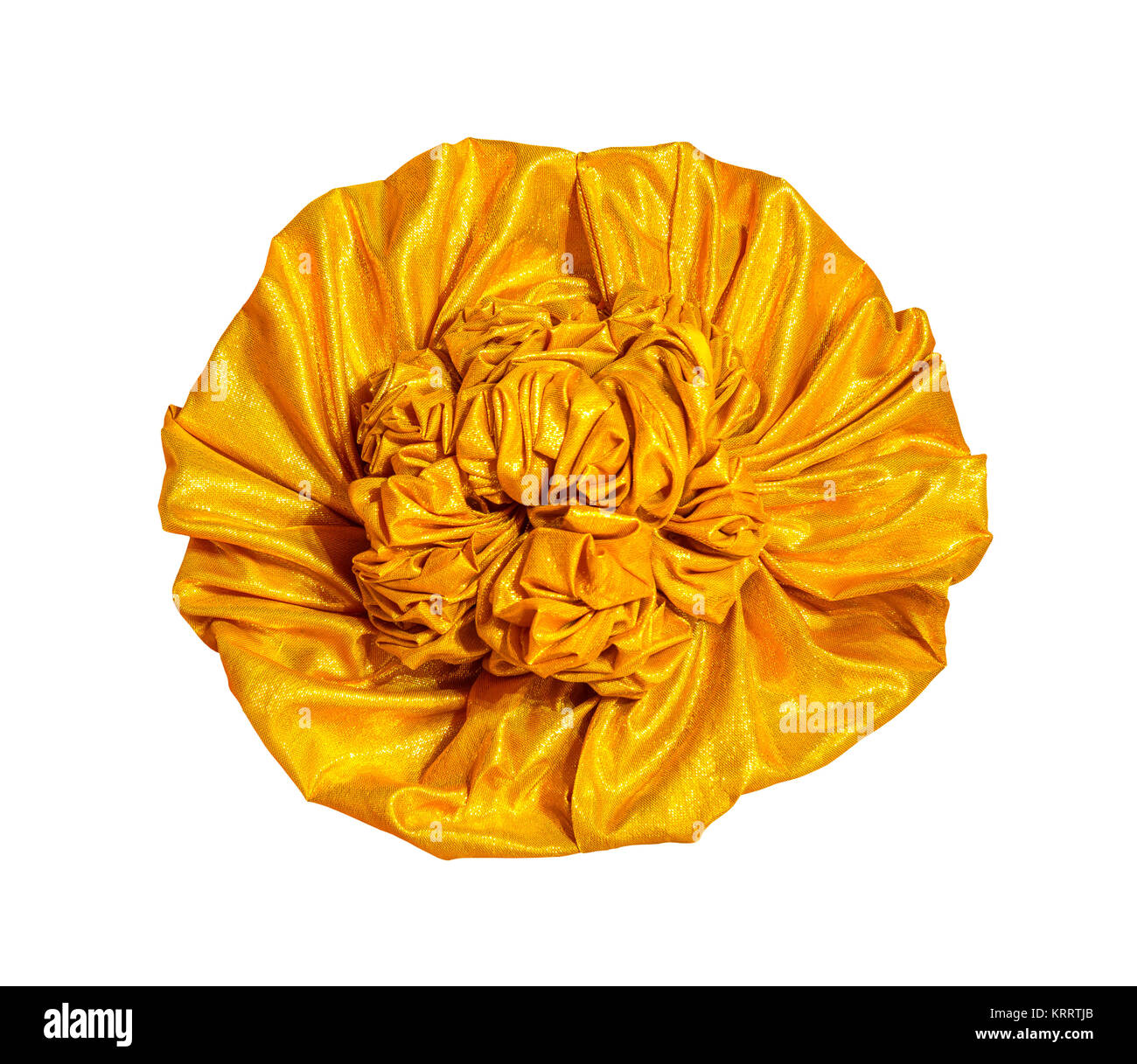 Golden fabric flower isolated Stock Photo - Alamy