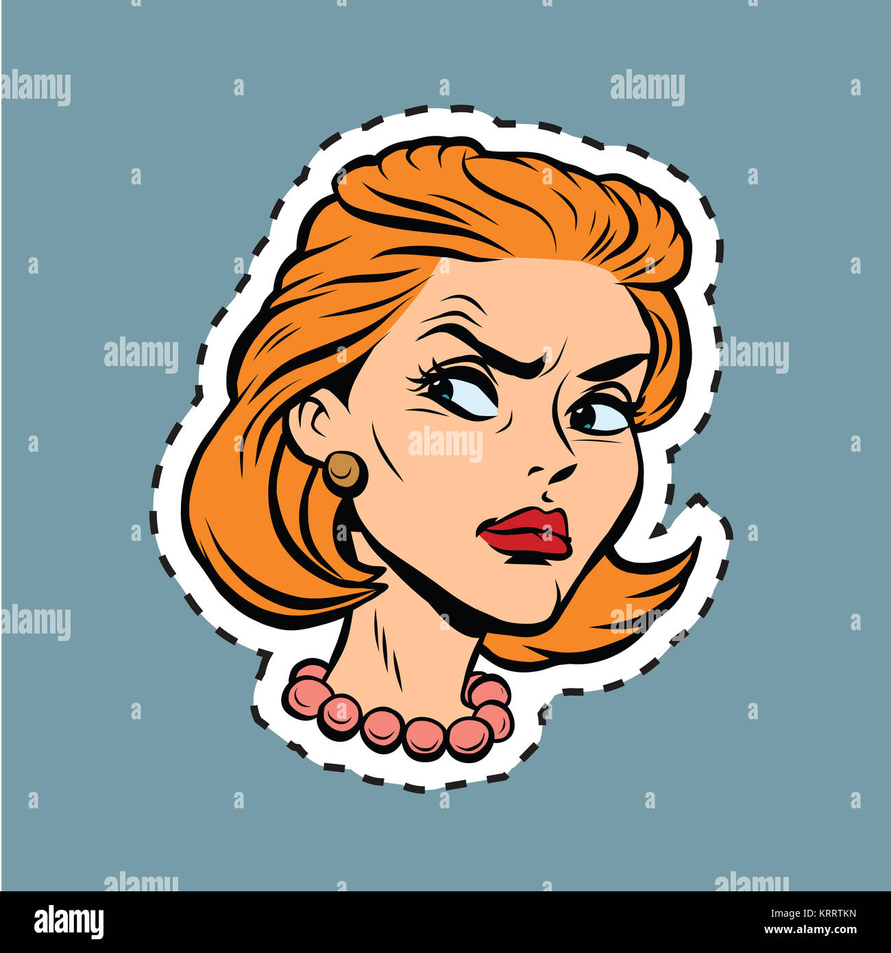 Pop art angry vintage woman hi-res stock photography and images - Alamy