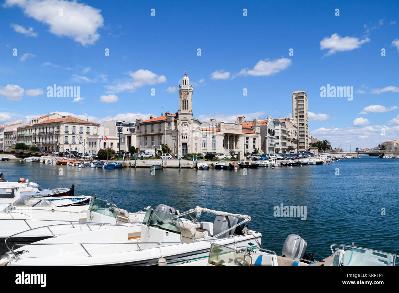 A view of the Palais Consulaire in Sete, Herault, France. A major port ...