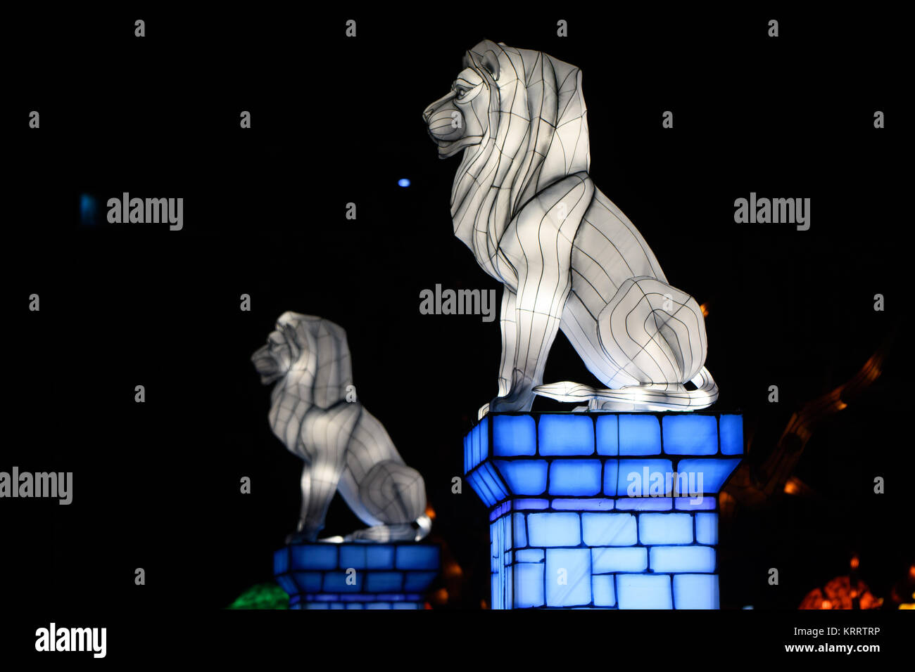 Lanterns on display for the Festival of Light at Longleat 2017 Stock ...