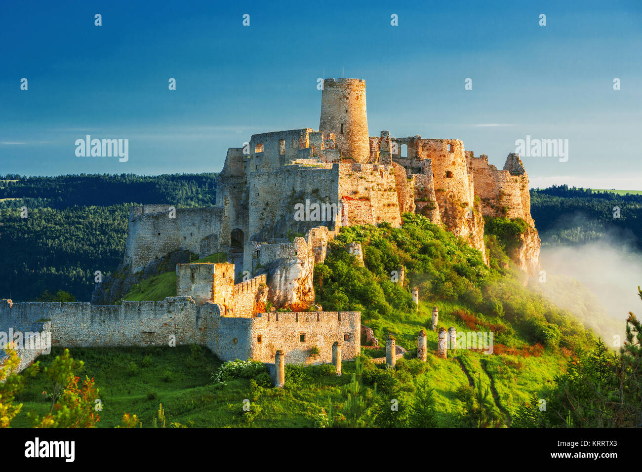 Beautiful Spis castle at the sunrise, UNESCO heritage,Slovakia Stock ...