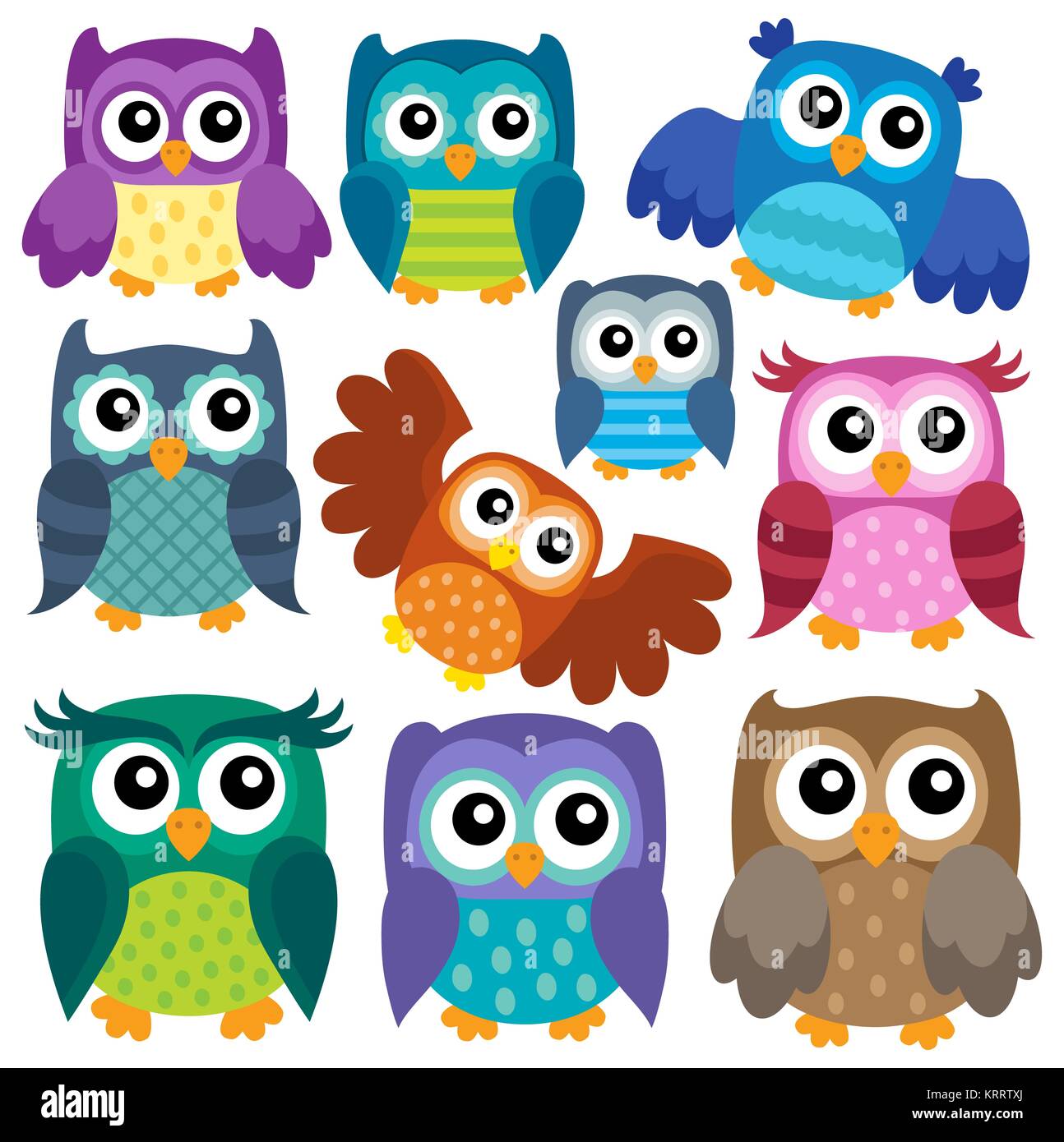 Owl theme collection 1 Stock Photo - Alamy
