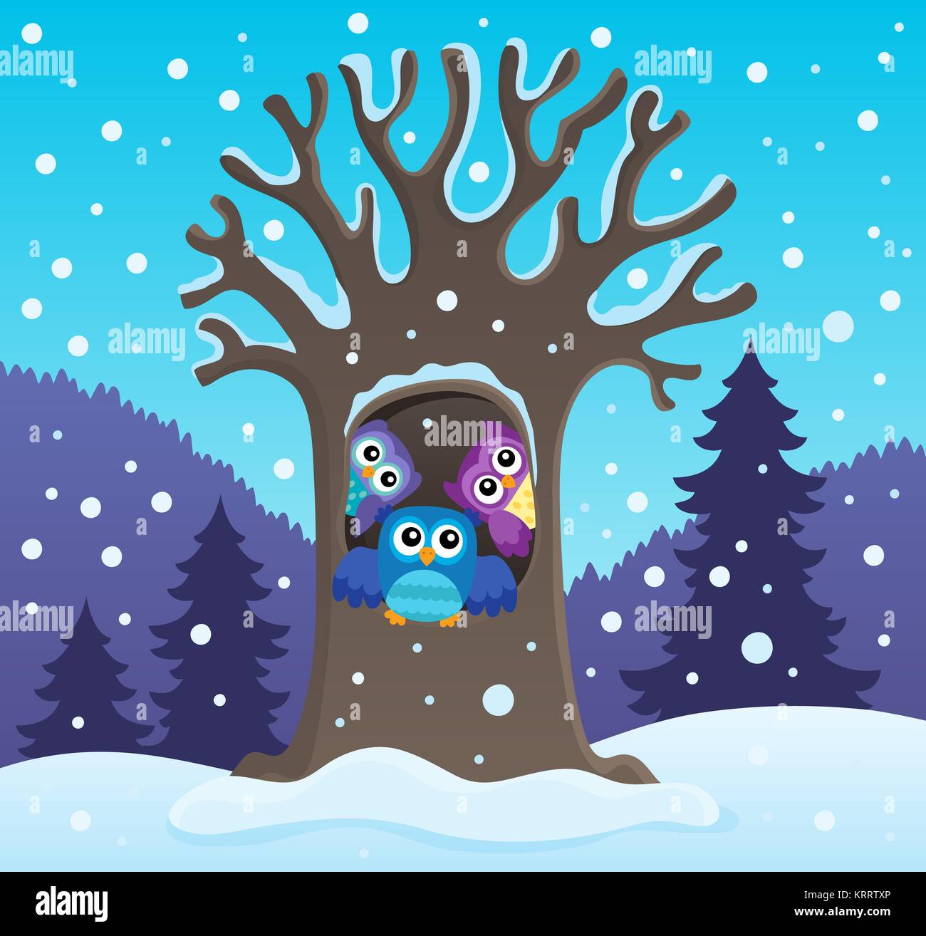 Owls tree art hi-res stock photography and images - Alamy