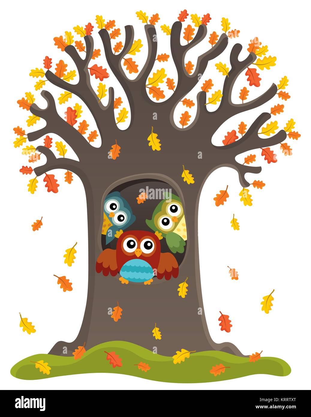 Owl tree theme image 3 Stock Photo - Alamy