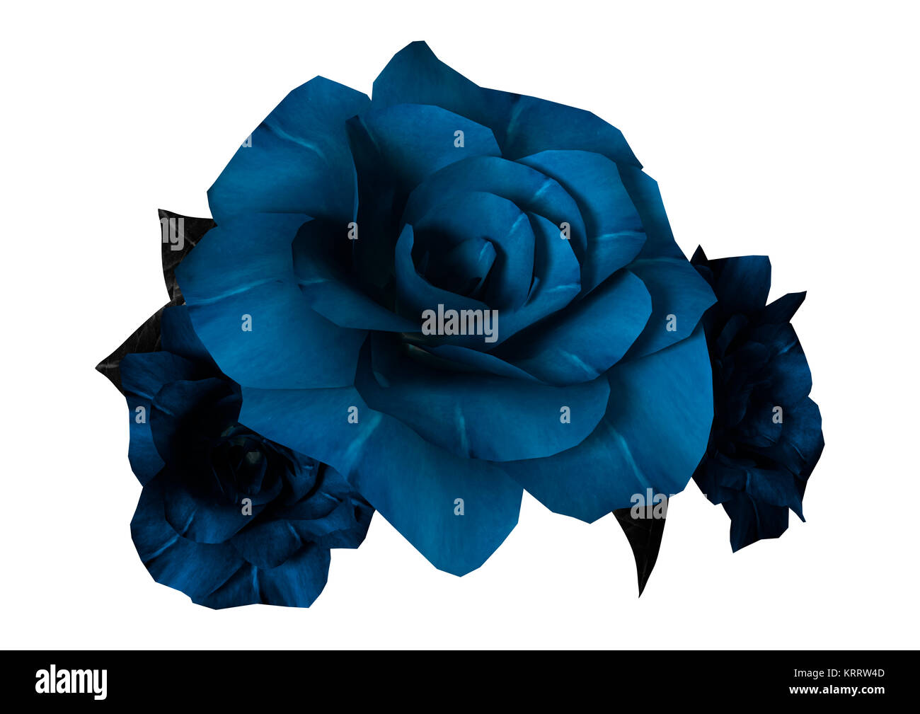 3D Rendering Blue Roses on White Stock Photo - Alamy
