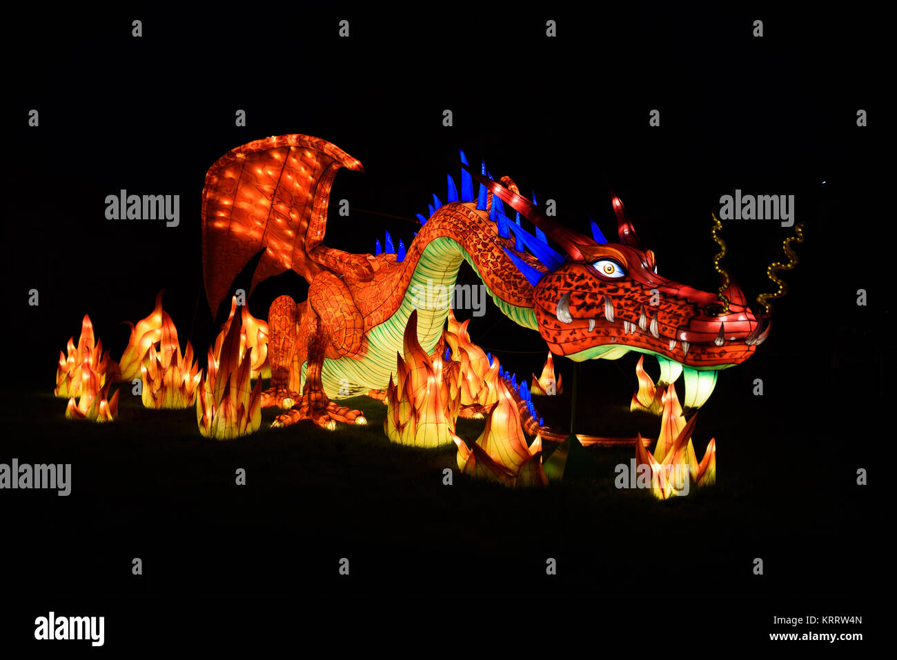 Lanterns on display for the Festival of Light at Longleat 2017 Stock ...