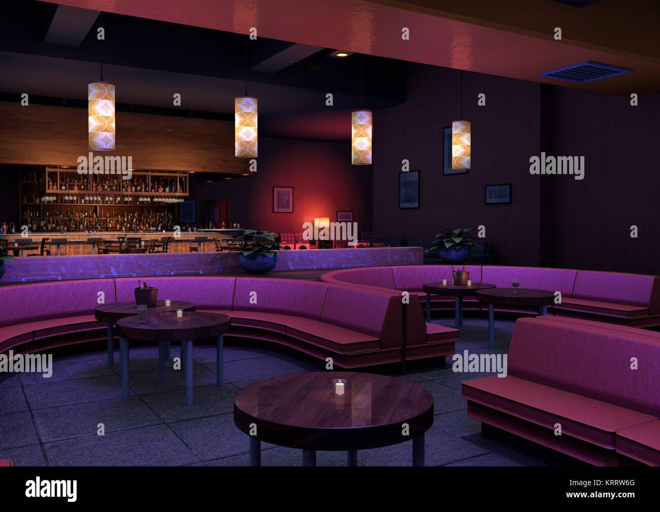 3D Rendering Lounge Bar Stock Photo - Alamy