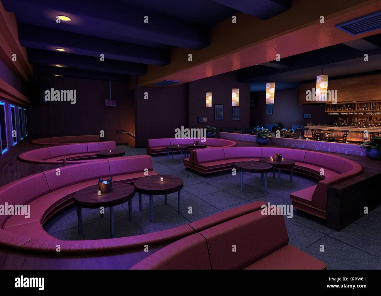 3D Rendering Lounge Bar Stock Photo - Alamy