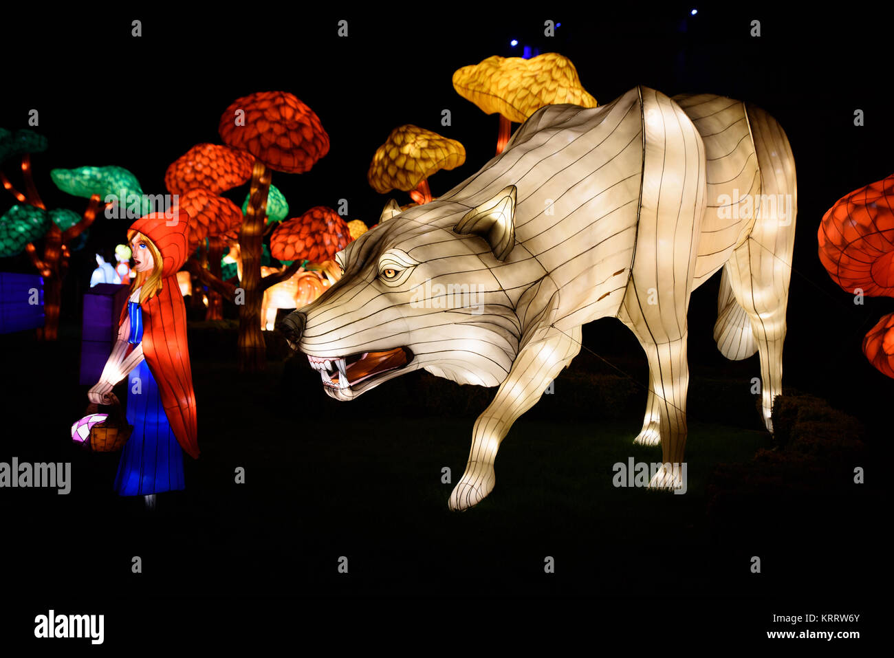 Lanterns on display for the Festival of Light at Longleat 2017 Stock ...