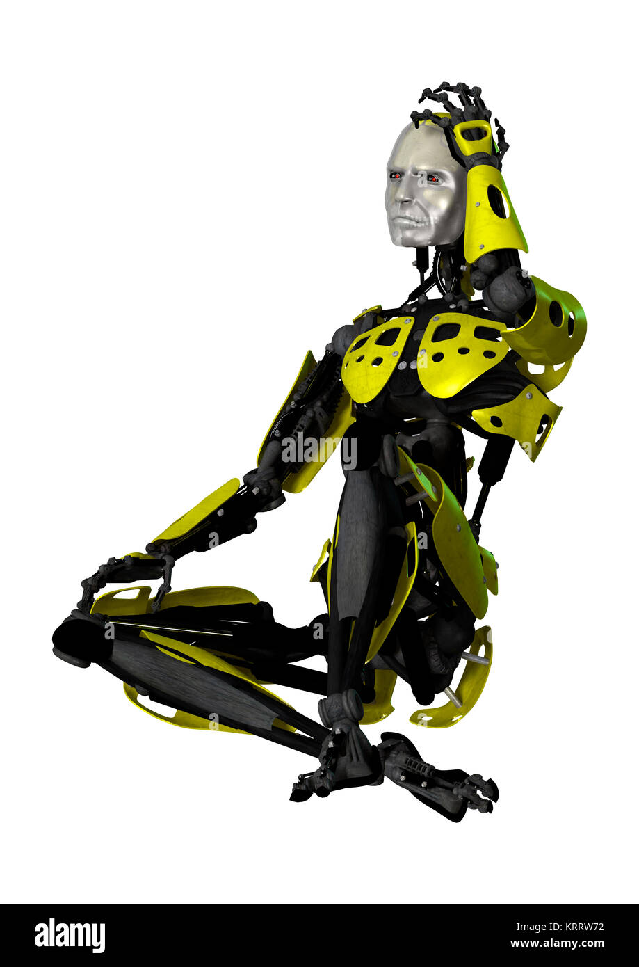 3D Rendering Robot on White Stock Photo - Alamy
