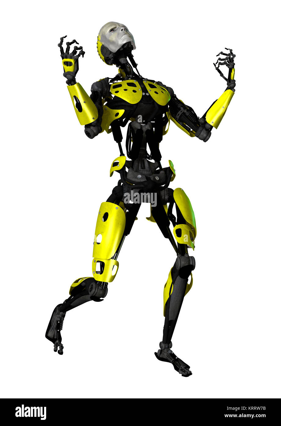 3D Rendering Robot on White Stock Photo - Alamy