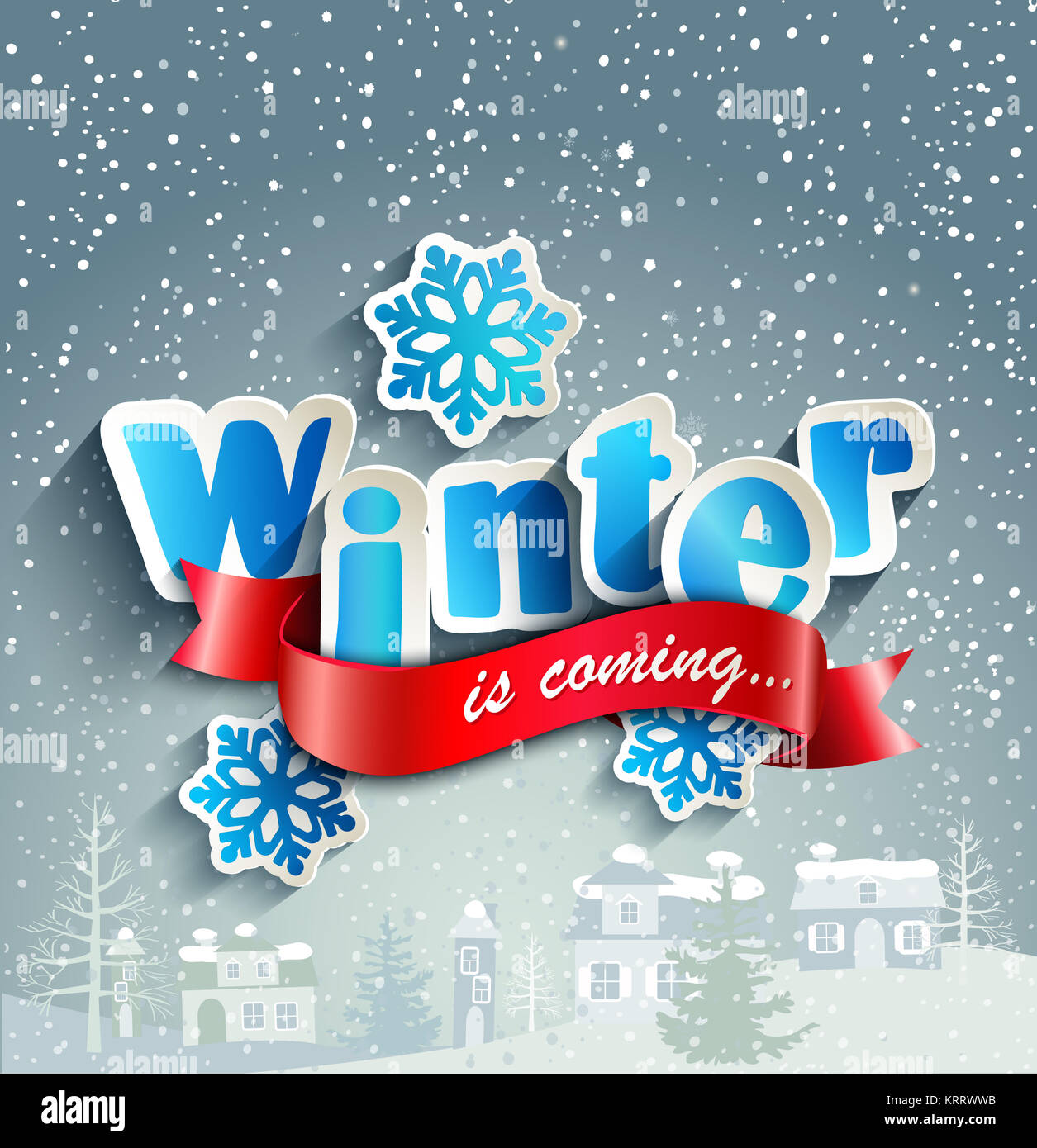 Winter is coming on a snowy background Stock Photo - Alamy