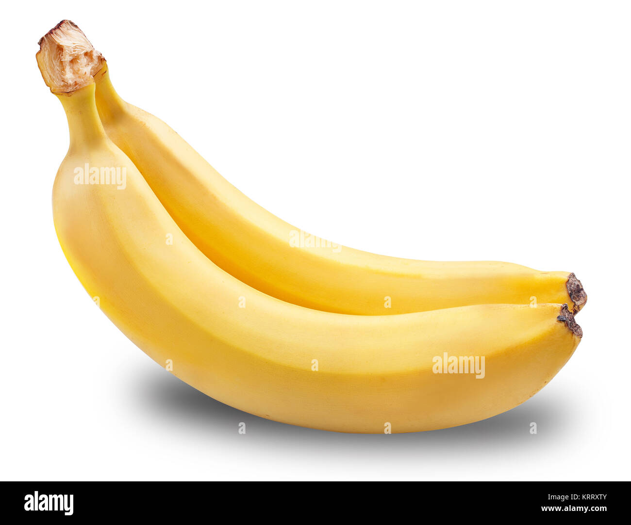 Bananas isolated on white background. Way in path Stock Photo - Alamy