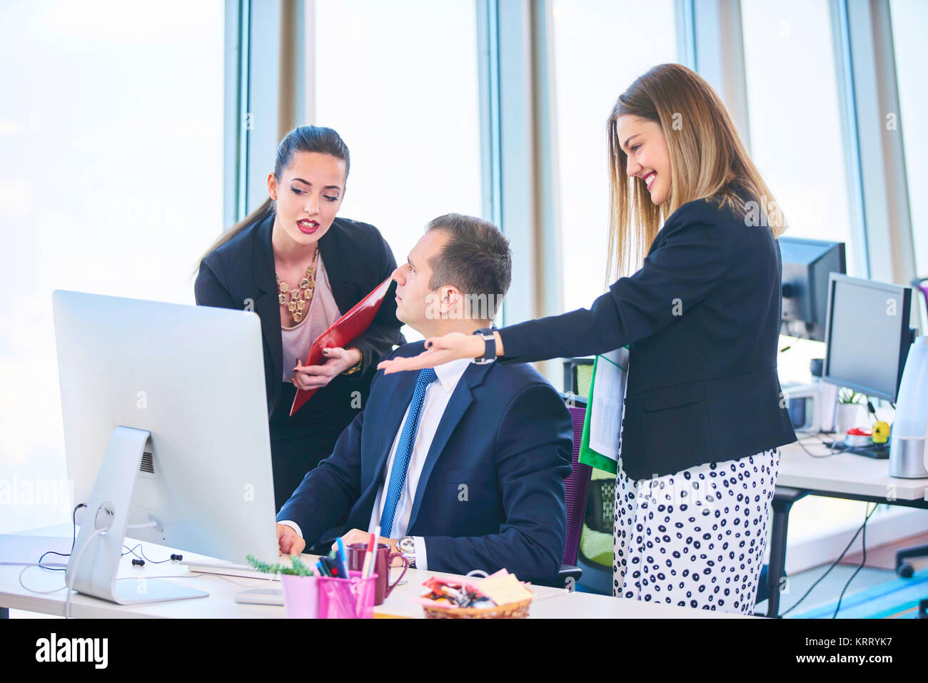 Modern office, meeting, business Stock Photo - Alamy
