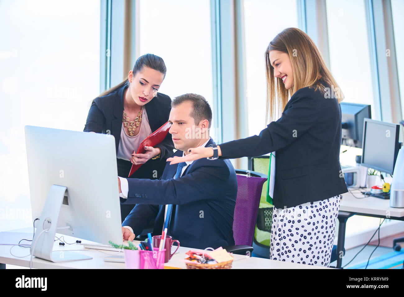 Business people in modern office Stock Photo - Alamy