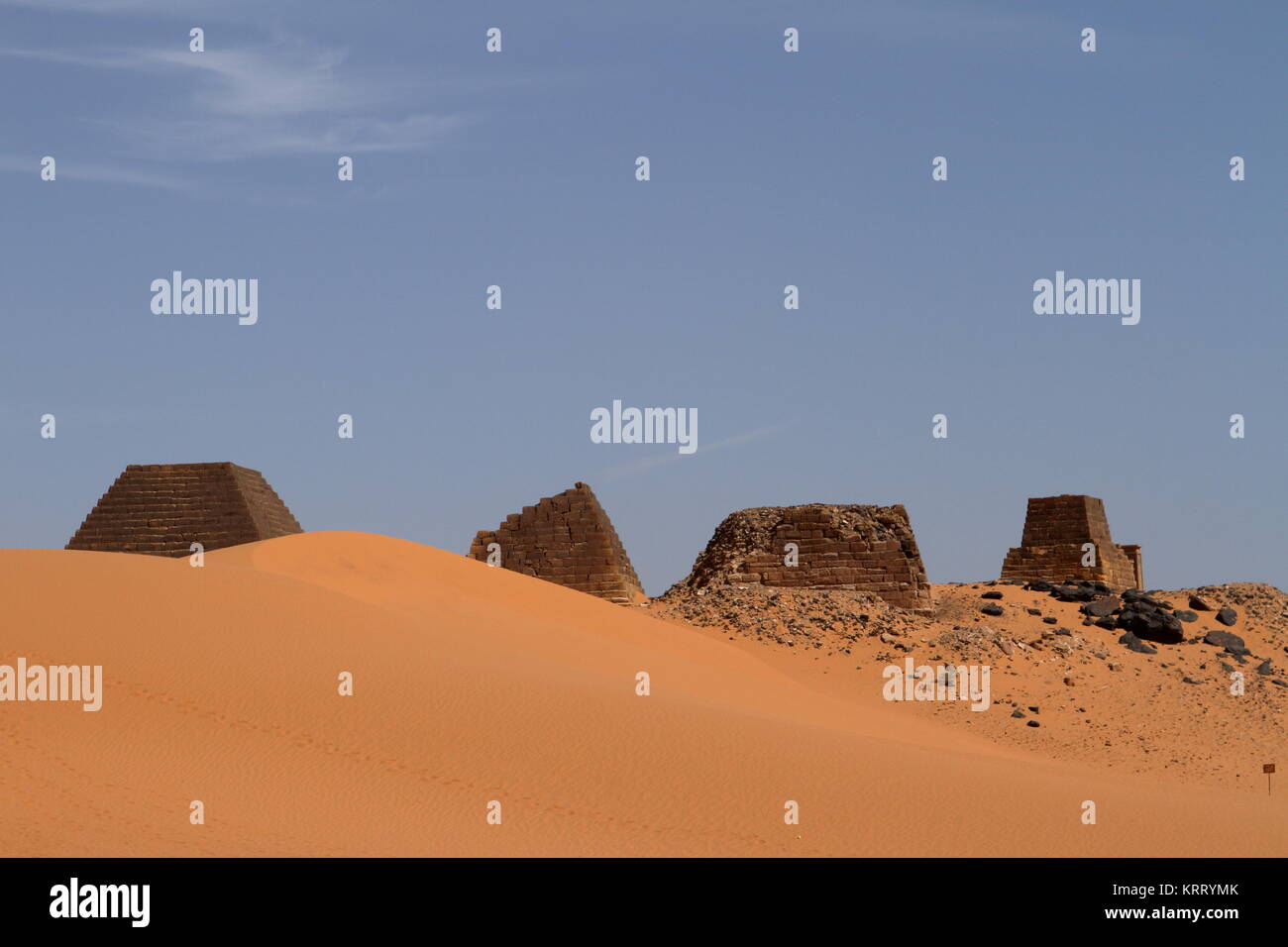 the pyramids of meroe in the sahara in sudan Stock Photo - Alamy